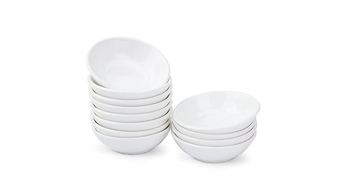 12 Pack Ceramic Dipping Bowls for Sauces & Appetizers