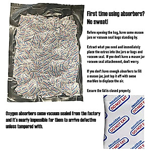400 pc lot of 100cc oxygen absorbers for food storage: Food grade oxygen absorbers for canning, mylar bags, long term storage, and survival.