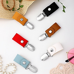 BBTO 6 Pcs Hat Clip for Summer Travel on Bag Luggage PU Leather Hat for Travel Hat Womens Sun Hat, Beach Hat Clip (Delicate)