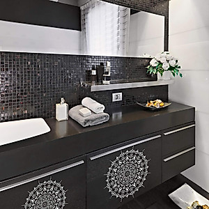 9 Pack (12x12 Inch) Large Reusable Stencil Mandala Stencil Laser Cut Painting Template for Floor Wall Tile Fabric Furniture Stencils Painting