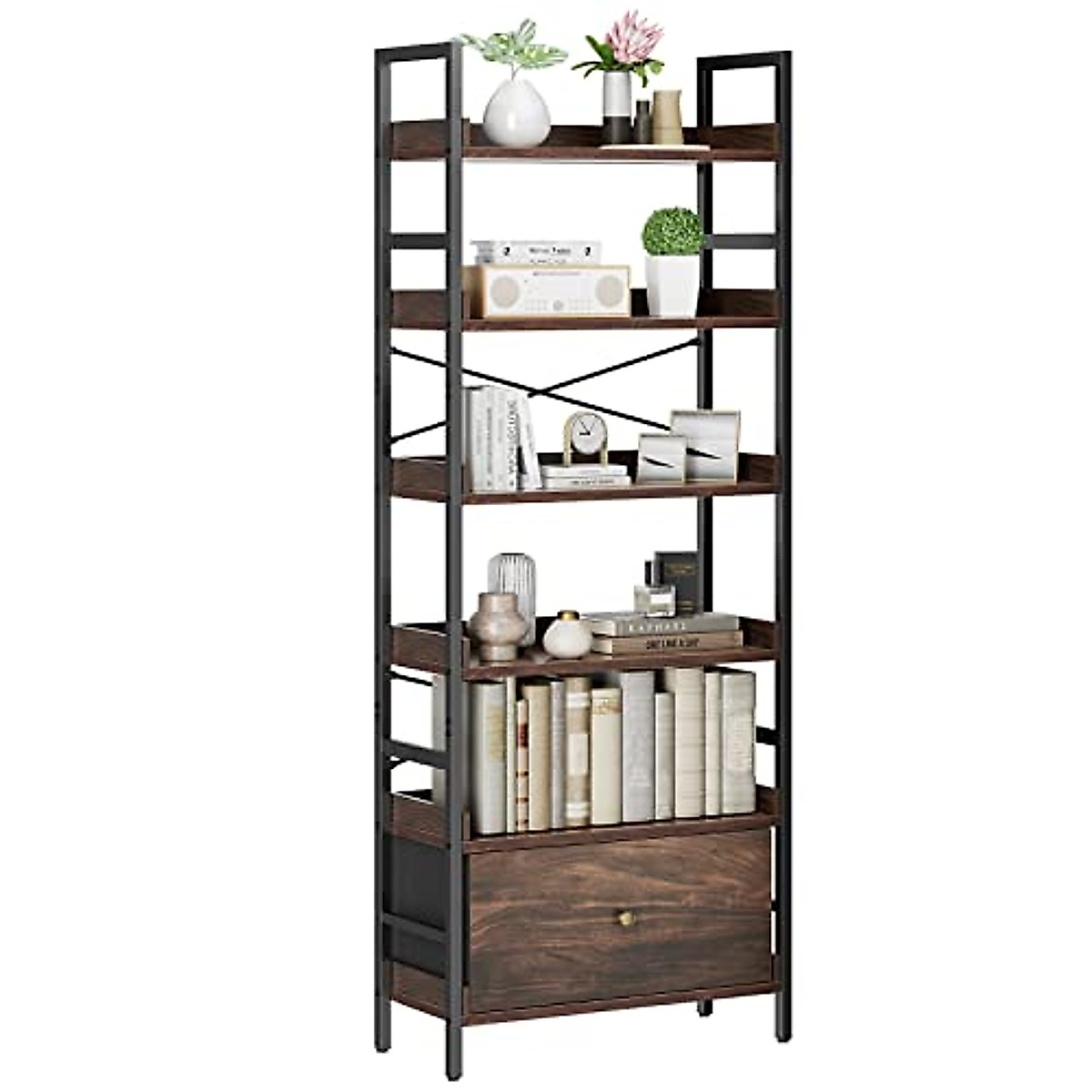 Pipishell 9-Cube Bookshelf & 6-Tier Bookcase with Storage Drawer