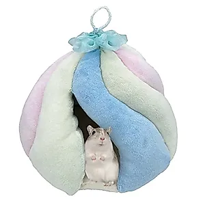 Tfwadmx Hamster Warm Bed,Small Animal Hammock Cotton Sleeping Nest Plush Hut Hideout Cave Hanging Cage Toy for Dwarf Mice Rat Sugar Glider Gerbil
