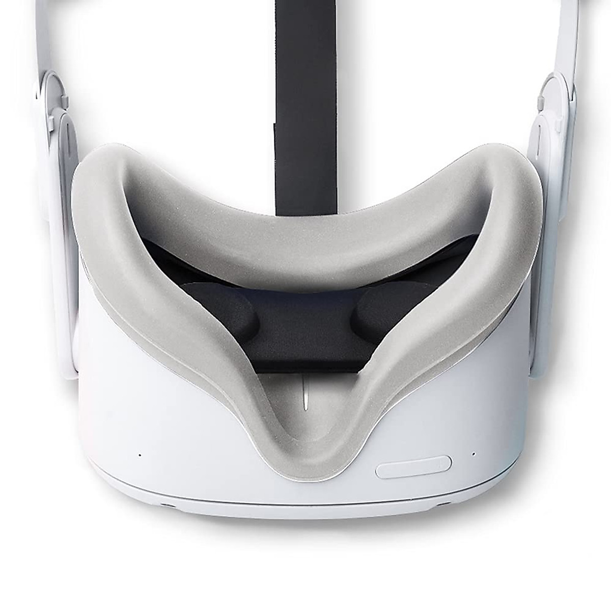 VR Face Cover and Lens Cover Compatible for Meta/Oculus Quest 2 Headset, SINWEVR Sweatproof Silicone Interfacial Face Mask Pad Cushion, Washable and Light Blocking Quest 2 Accessories (White)