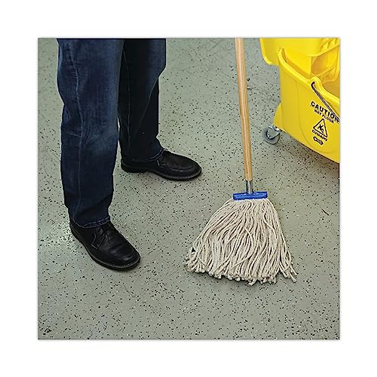 Boardwalk BWK716CCT 16 oz. Cut-End Lie-Flat Cotton Wet Mop Head - White (12/Carton)