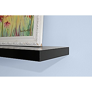 InPlace Shelving, Black, 9084674 Slimline Floating Wall Mountable Shelf with Invisible Brackets, 47.24 Inch Wide by 7.75 Deep by 1-Inch High, 47.24 in W x D x 1 in H