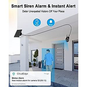 ANRAN 2K Security Camera Outdoor - Solar Camera Wireless with 360° View, Smart Siren, Spotlights, 3MP Color Night Vision, AI Human Detection, 2-Way Talk, Compatible with Alexa, Q3 Black