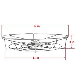 KORCCI 12in Stainless Steel Canning Rack with Contour Handles, Holds 7 Pint or 6 Quart Jars in Pressure Canner Pot