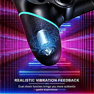 Deeptick Replacement for PS4 Controller Wireless Gamepad Compatible with P4/Pro/Slim/PC with Motion Motors and Audio Function, Mini LED Indicator, USB Cable and Anti-Slip