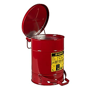 Justrite Just Rite 6 Gallon Oily Waste Can, Red, 15.9/