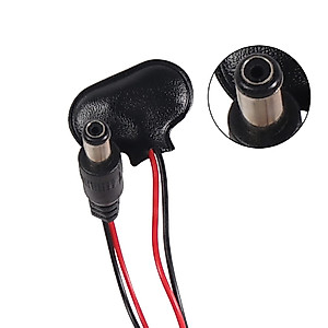 15pcs 9 V Battery Connectors T-Type 9 Volt Battery Clip with 2.1 x 5.5 mm Male DC Power Plug for 9V Battery Connector