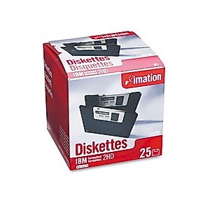 Imation 3.5 Inch Diskettes IBM-Formatted DS/HD 25/Pack Low Torque Antistatic Design