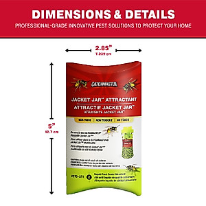 Catchmaster Yellow Jacket, Hornet, & Wasp Trap Jar Bait Refill 2-Pk, Reusable Bug Catcher Attractant, Outdoor Flying Insect Trap, Wasp Killer Bug Trap, Pet Safe Pest Control for Backyard & Patio