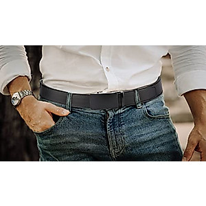 CHAOREN Leather Ratchet Belt Men - Customizable Fit, Effortless Style (35mm)