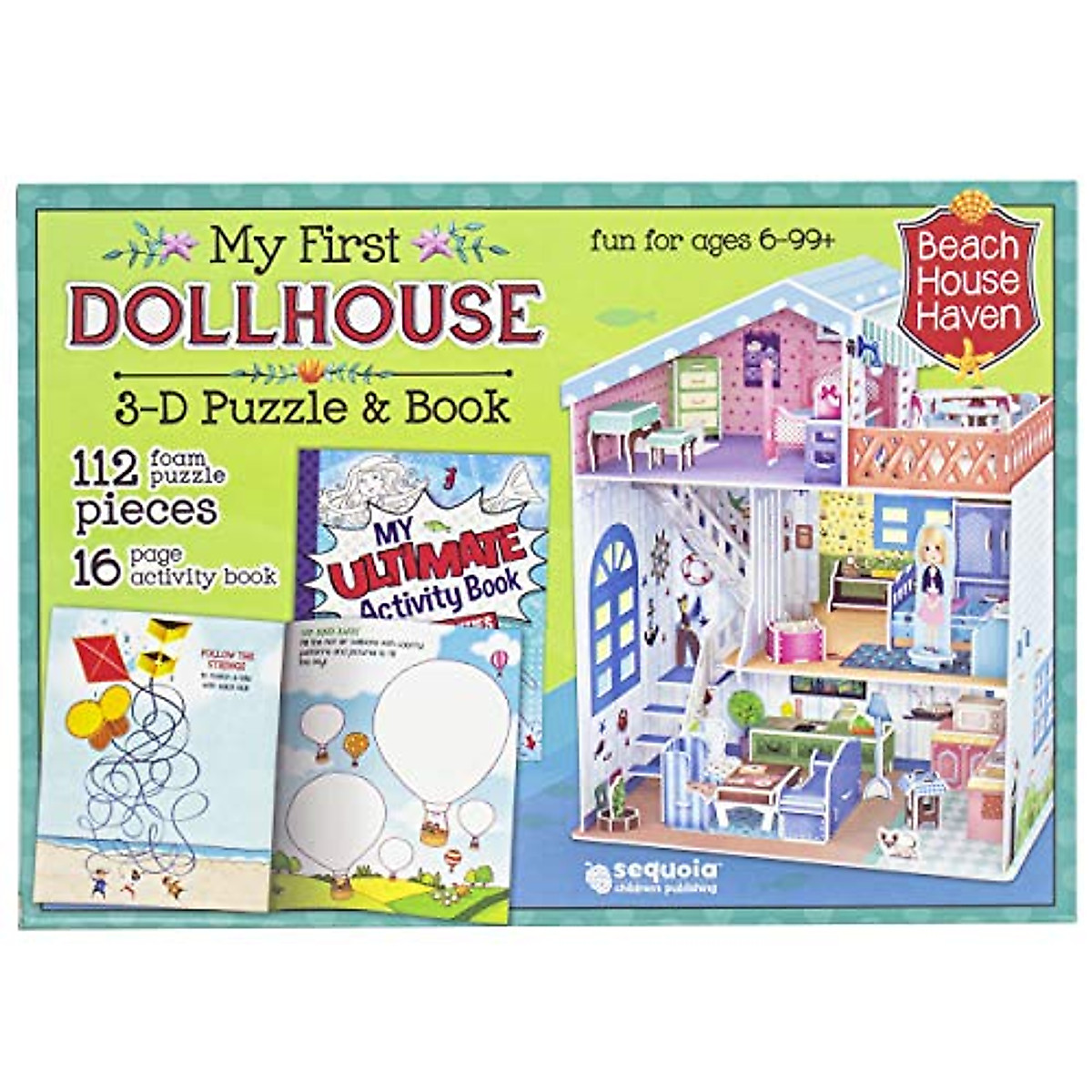 Beach House Haven - My First Dollhouse 3-D Puzzle & Activity Book