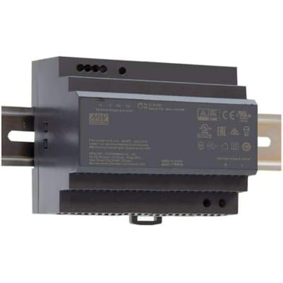 Mean Well HDR-150-24 DIN Rail Power Supply Step shap 127.4/150W 24V 5.31/6.25A for 115/230VAC, Adj Vout, Enclosed, Input: 85~264 VAC, 120~370 VDC