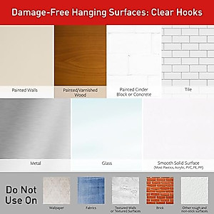 Command Mini Wall Hooks, 30-Command Hooks, 32-Command Strips, Damage-Free Hanging of Halloween Decor, Clear