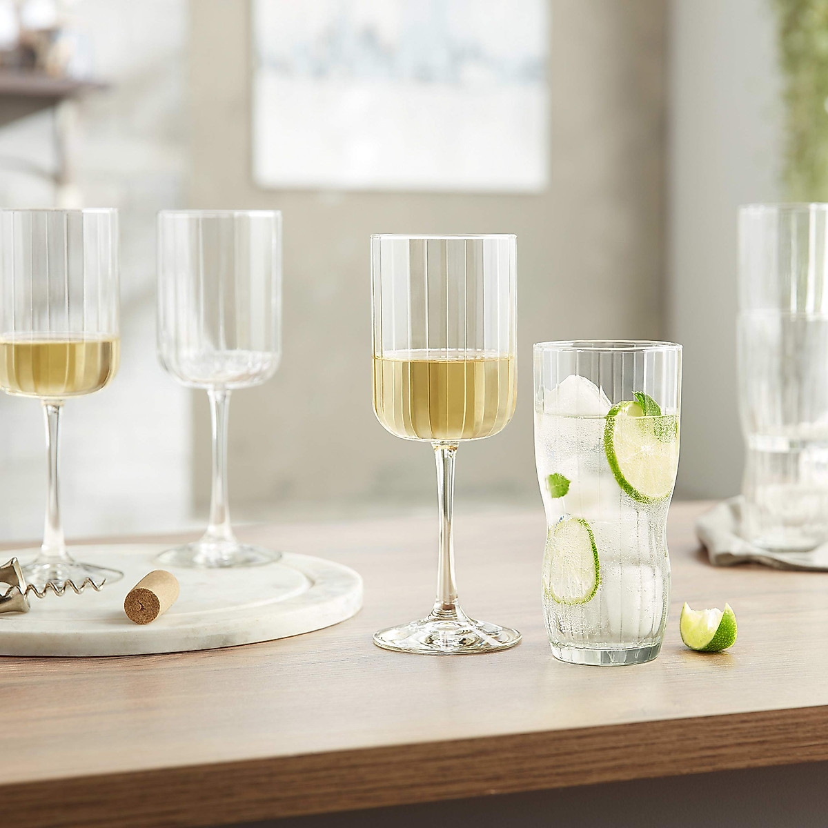 Libbey Paneled All Purpose Wine Glasses, 13.5-ounce, Set of 4