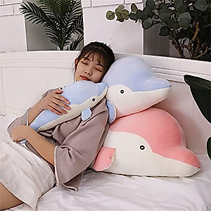 Seeneey Dolphin Stuffed Animal Plush Soft and Adorable Throw Pillow Stuffed Doll Plush Kids Girls Sleeping Pad Gift Room Decor, 11.8 Inches, Blue.