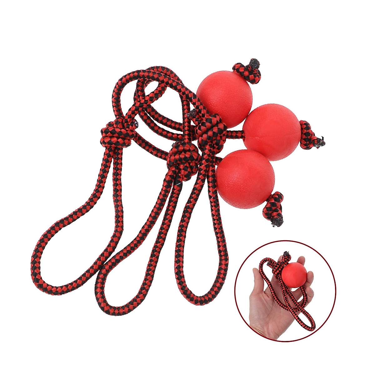 balacoo Training Pull Throw Toy 3pcs Dog Throwing Ball Rubber Ball on Rope Chuck It Stick Biting Rope for Fetch Ball Toy Dogs Fetch Toys Teething Toys for Puppies Chew The Ball