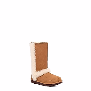 UGG Unisex-Child Sunburst Tall Boot, Chestnut, 2 Little Kid