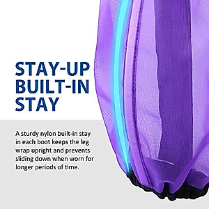 CareMaster Universal Size Horse Leggings Fine Mesh Horse Fly Boots Greatly Reduce Stomping Breathable Horse Boots Leg Wraps (Set of 4) Purple