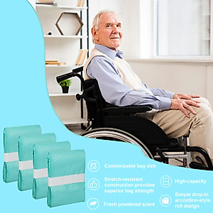 4 Pack Adult Diaper Liner Refills Compatible with Janibell Akord 280 Slim Model Adult Diaper System, Green, Lightly Scented