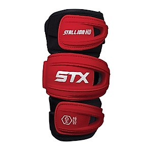 STX Lacrosse Stallion HD Arm Pads, Red, Large
