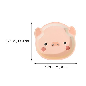 Hemoton Oatmeal Bowl Eating Utensils Dinner Plate Pig Shaped Serving Platter with Spoon Decorative Snack Storage Platter for Home Restaurants Party Supplies Ceramic Dinner Plates
