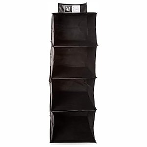 Homie Gear Wall Hanging Organizer, 4 Storage Case Racks - Closets Organization Storage System for Caps, Wallet, Shoes, Towel, Goggles, Scarves, Belt & More for Closets Items - (Black)