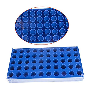 5 Packs Vial Rack,Single Blue Holds 50 Standard 12mm 2ml Vial, Plastic Centrifuge Tube Rack Holder