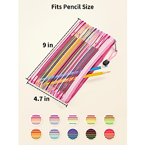 JARLINK 120 Pack Mesh Zipper Pouch, Zipper Pouch bulk in 10 Colors, Multipurpose Travel Zipper Bags for Organizing Makeup Essentials, Travel Accessories, Office, School and Teacher Supplies