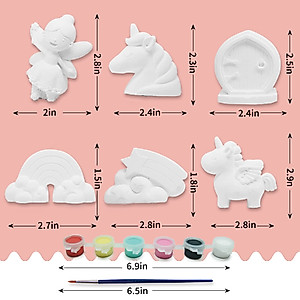 Funto Paint Your Own Unicorn and Animal, 16 Figurines Arts and Crafts Set for Kids, Ceramics to Paint, STEAM Projects Creative Activity DIY Toys Gift for Boys & Girls Age 3+, with Paint & Brushes