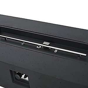 Christopher Knight Home Cape Coral Outdoor Set of Club Chairs with 3 Seater Loveseat and Firepit, 4-Pcs Set, Khaki / Dark Grey