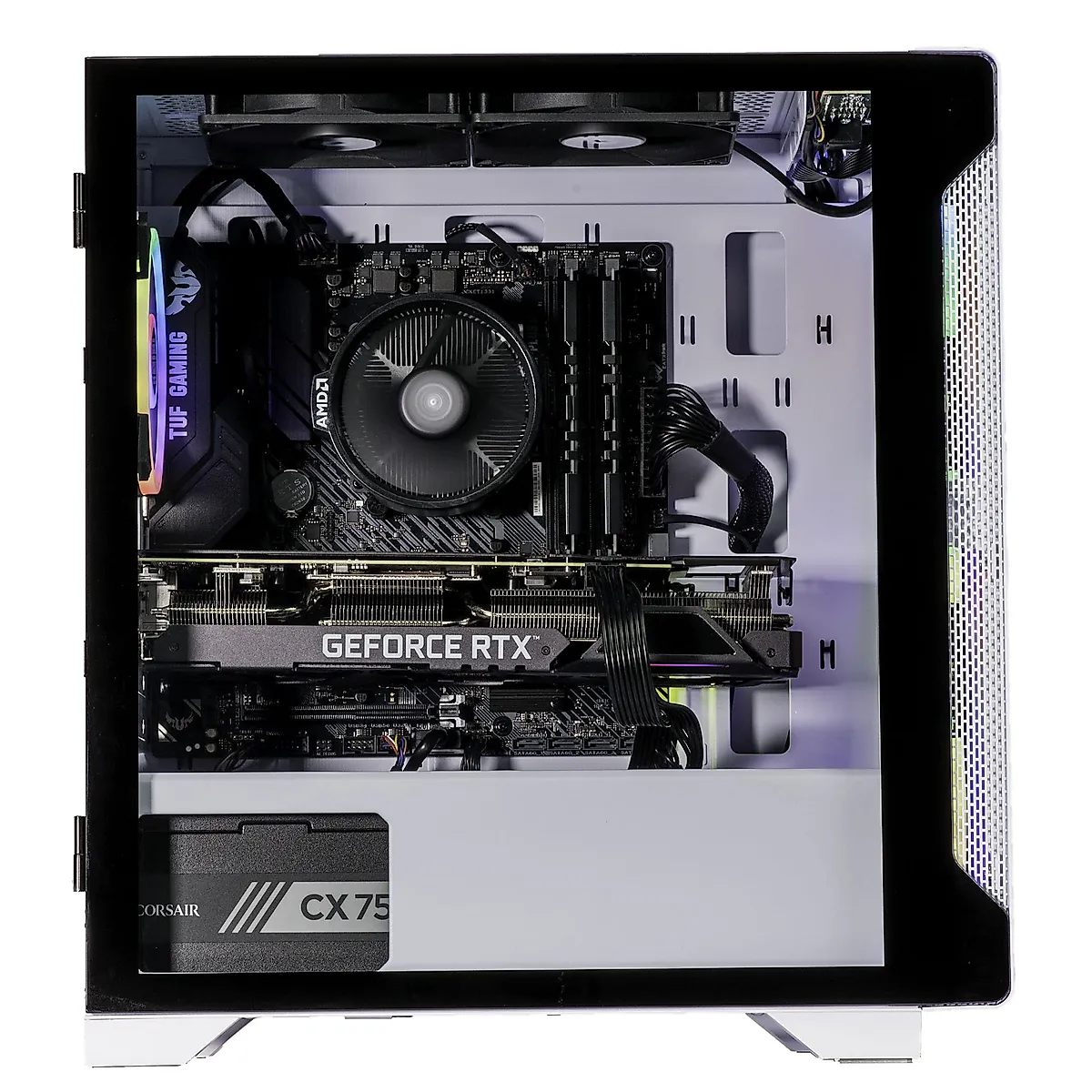 Velztorm Nix Custom Built Gaming Desktop PC Snow White (AMD Ryzen 5 5600X 6-Core, 128GB RAM, 8TB PCIe SSD, GeForce GTX 1050Ti, 1xUSB 3.2, 3xUSB 3.0, 1xHDMI, Win 10 Pro)