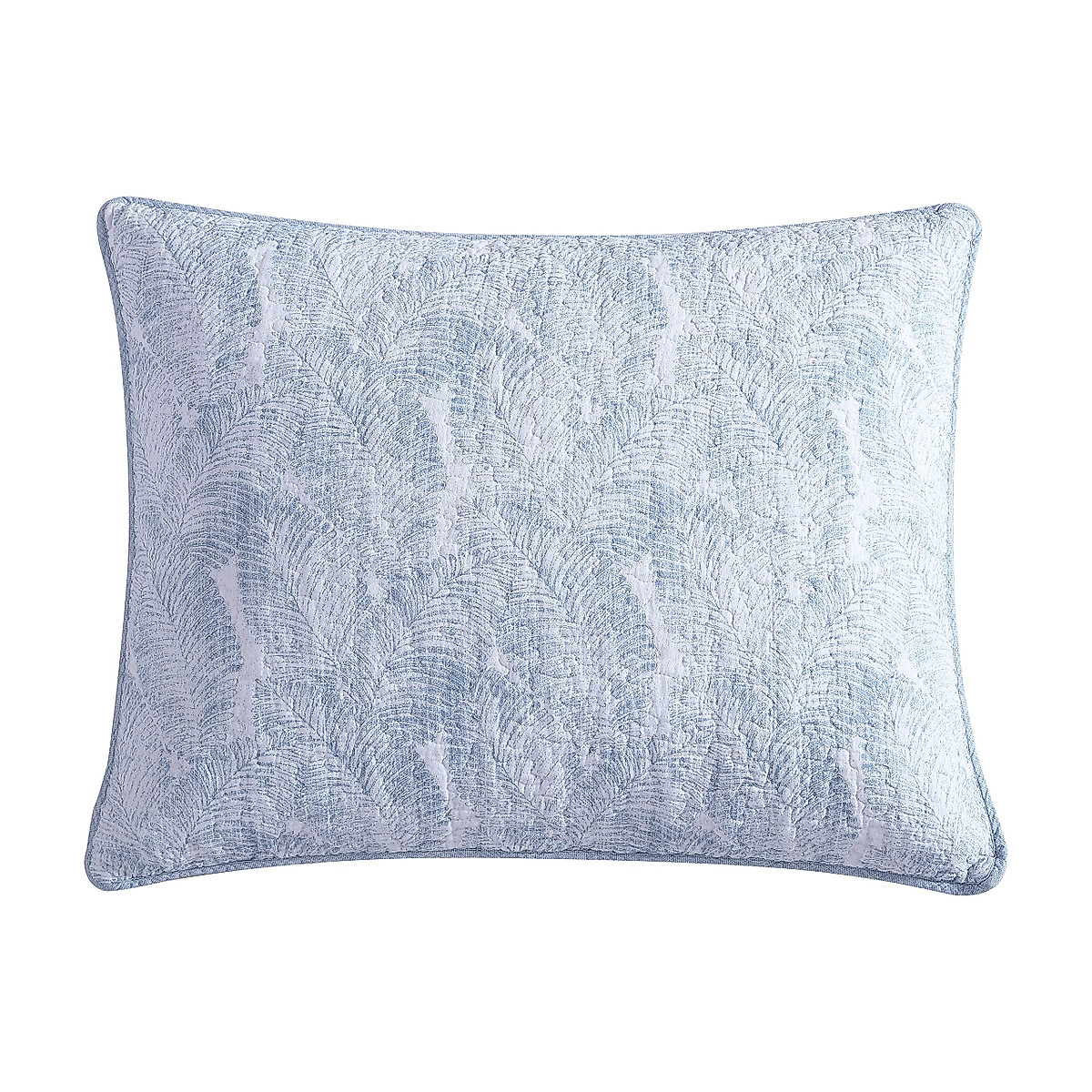 Tommy Bahama - King Quilt Set, Reversible Cotton Bedding with Matching Sham, Coastal Bedding Set with Textured Reverse (Distressed Water Leaves Blue, King)