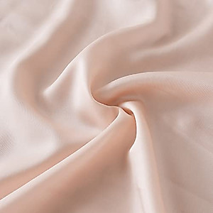Household Body Size 20"*54" Luxury Envelope Pillowcase, Ultra-Soft Cool Feeling and Smooth Silk Pillow Cover for Hair and Skin (Body Size, Light Pink and Light Brown)