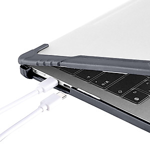 BlueSwan Shockproof Protective Laptop Case for MacBook Air M2 Case 13.6 inch M3 A3113 A2681 2024-2022 Release, Heavy Duty Rugged Hard Shell Case Cover with Strong TPU Bumper for Student, Frosted Clear