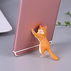 JBBERTH 6 Pack Different Cats Smart Phone Sucker Holder Cute Cat Support Resin Cell Phone Holder Stand Sucker Tablets Desk Sucker Smartphone Holder。