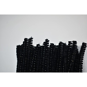 Black Pipe Cleaners 200 Pieces Chenille Stems for DIY Art Decorations Creative Craft (6 mm x 12 Inch)