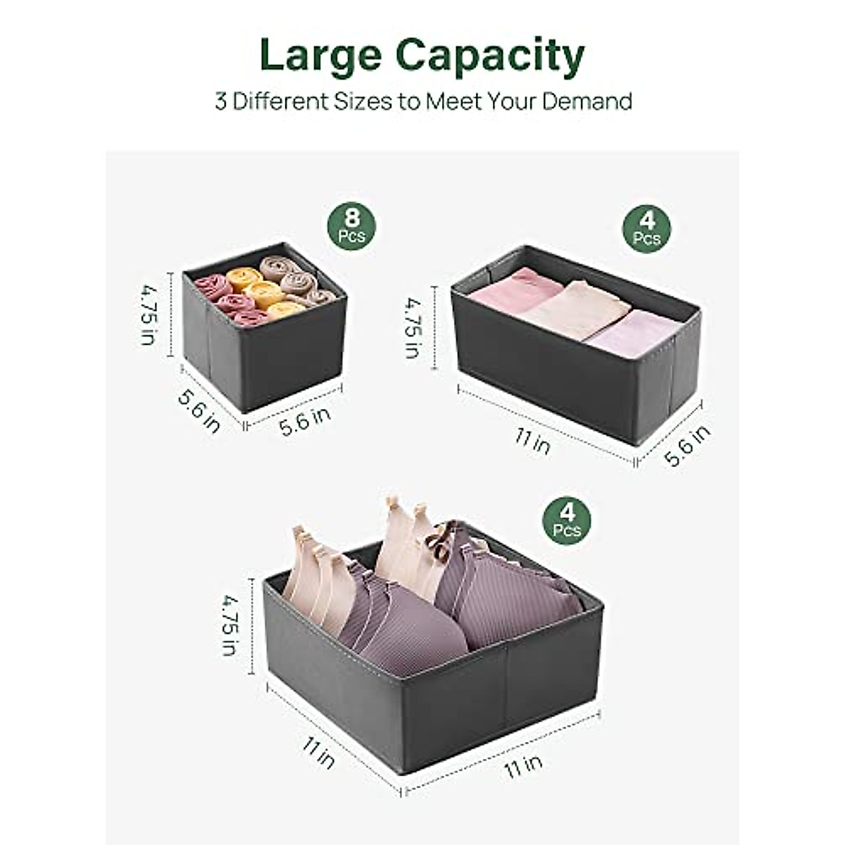 Kootek 16 Pack Drawer Organizers for Clothing, Dresser Drawer Organizer Clothes Fabric Foldable Dividers, Cabinet Closet Organizers and Storage Boxes for Baby Clothes, Underwear, Bras, Socks