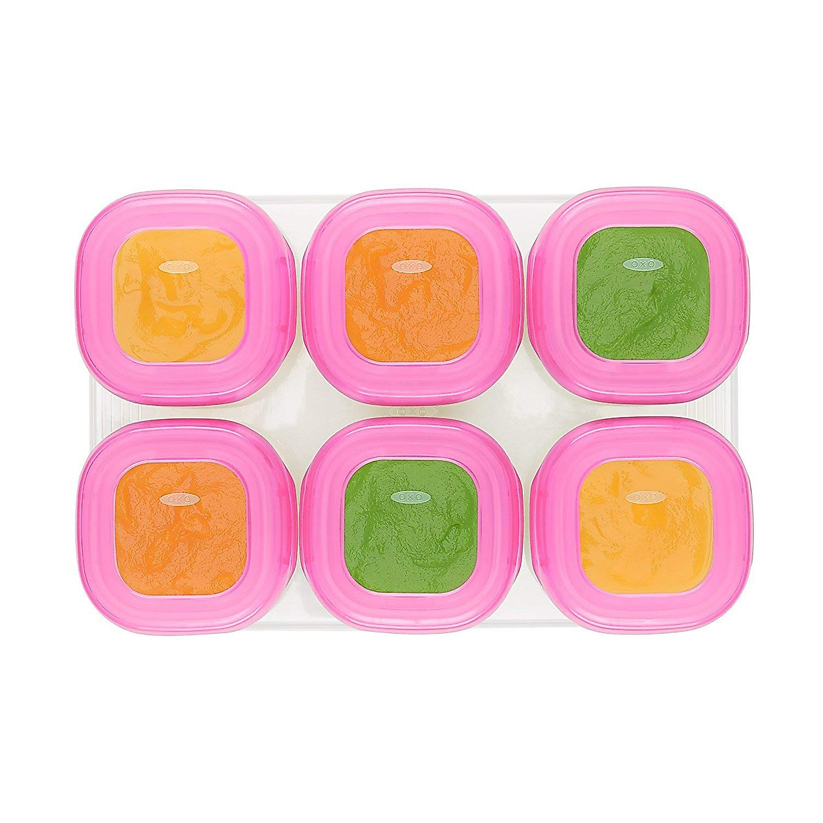 OXO Tot Baby Blocks Freezer Storage Containers, Pink, Set of 10