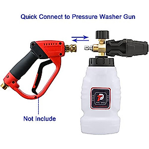 Tool Daily Foam Cannon, 1/4 Inch Quick Connect, Power Washer Foam Cannon with 5 Pressure Washer Nozzles,1 Liter