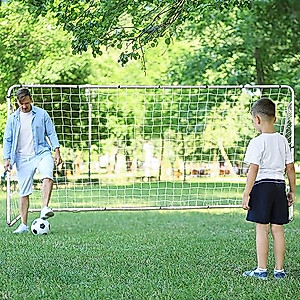 F2C Soccer Net 12 x 6 Soccer Goal for Backyard, Steel Frame for Kids, Adult Portable Shooting Training Aid with Carry Bag,Ground Stakes Waterproof