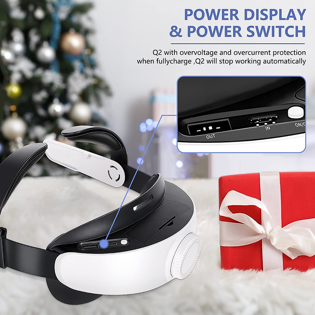 2BK Elite Strap with Battery for Q-2,5200mAh Extend 5hrs Playtime,Fast Charging VR Power,Balance&Adjustable Head Strap for Enhanced Support and Comfort in VR