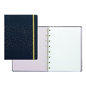 Filofax Refillable Notebook, A5 Size, Confetti Collection, 8.25" x 5.75", Charcoal (B115117U)