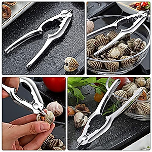 BESTonZON 2 pcs Plier Opener Crackers Oyster Sheller Slip Stainless Multifunctional Tool Shell Nutcracker Practical Duty Shellfish Chestnut Clam for Leg Restaurant Heavy Non- Walnut Crab
