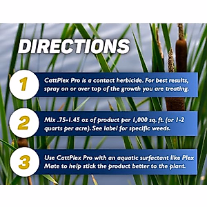 CattPlex Pro - Aquatic Herbicide - Kills Cattails, Water Lilies, Grasses & More - Quart (32 Ounces)