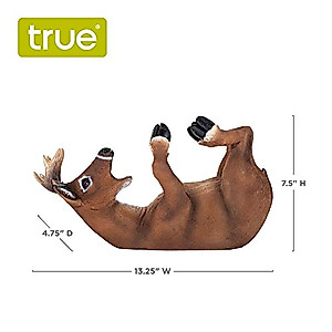 True Drunken Deer Polyresin Wine Bottle Holder Set of 1, Brown, Holds 1 Standard Wine Bottle