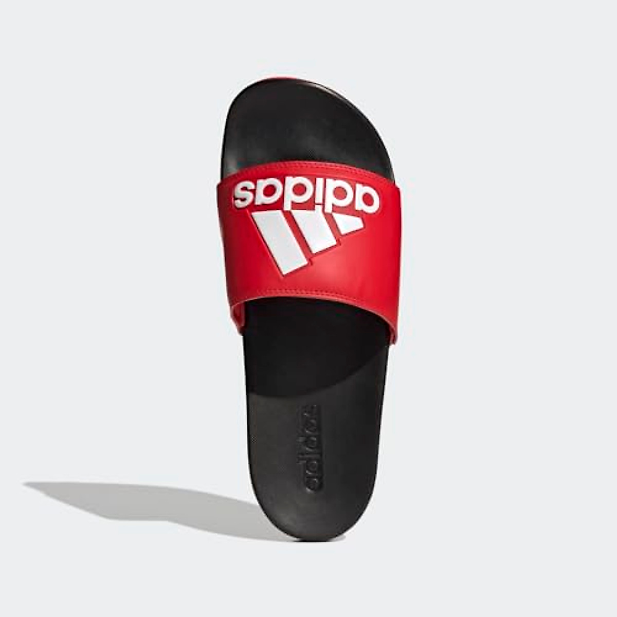 adidas Unisex Adilette Comfort Slide Sandal, Vivid Red/Black/White, 11 US Women