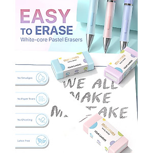 FourCandies Pastel Mechanical Pencil Set - 6PCS 0.5mm&0.7mm Mechanical Pencils with 360PCS HB Lead Refills, 3PCS Erasers and 9PCS Eraser Refills, Cute Colored Mechanical Pencils for Drawing & Writing